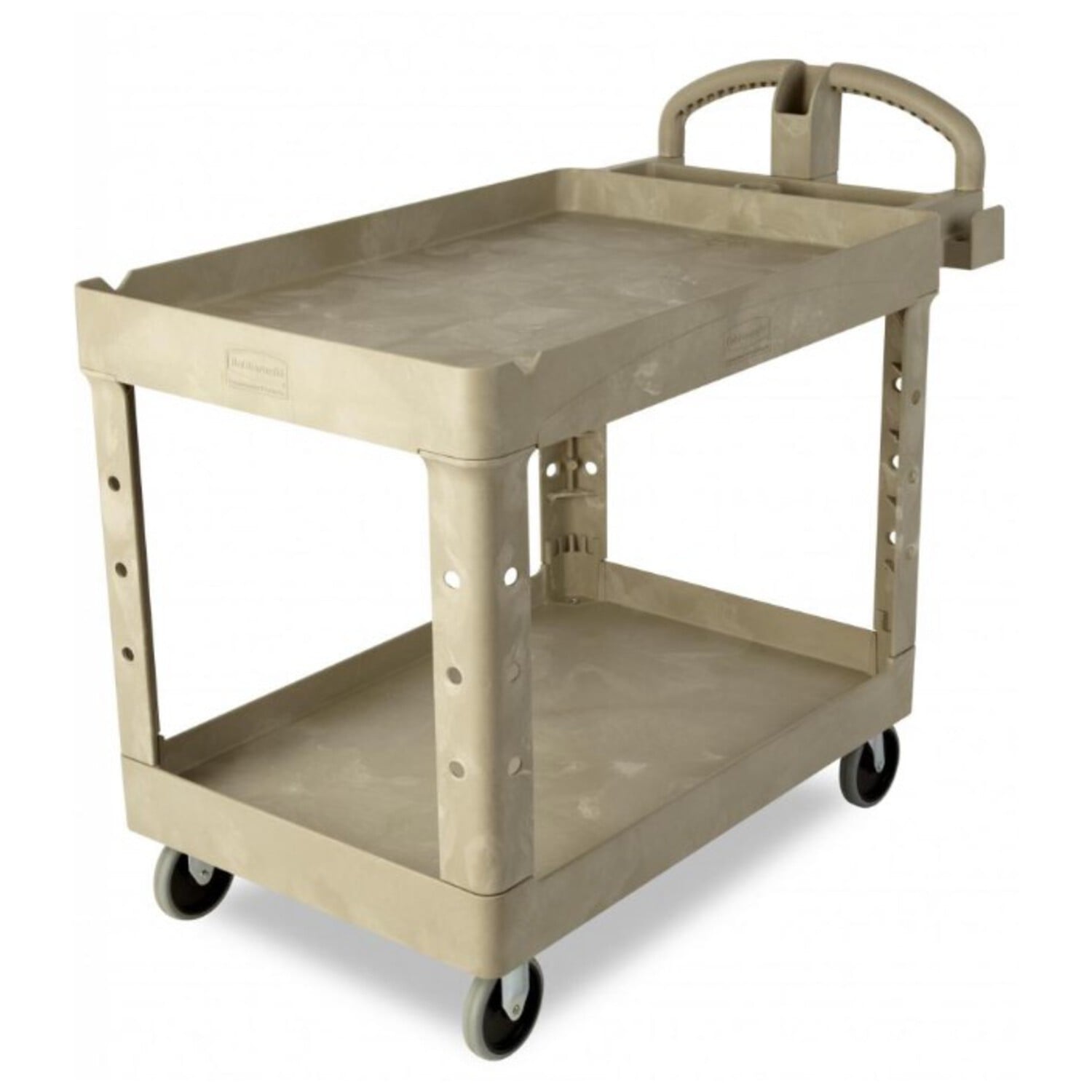 Rubbermaid Heavy Duty Ergo Handle Utility Cart Lipped Shelf Medium ...
