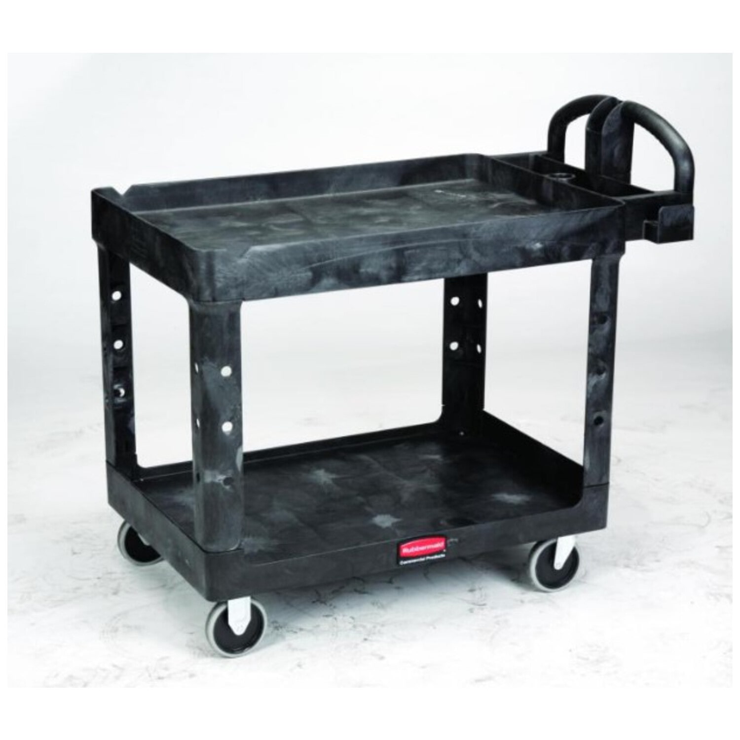 Rubbermaid Heavy Duty Ergo Handle Utility Cart Lipped Shelf Medium ...