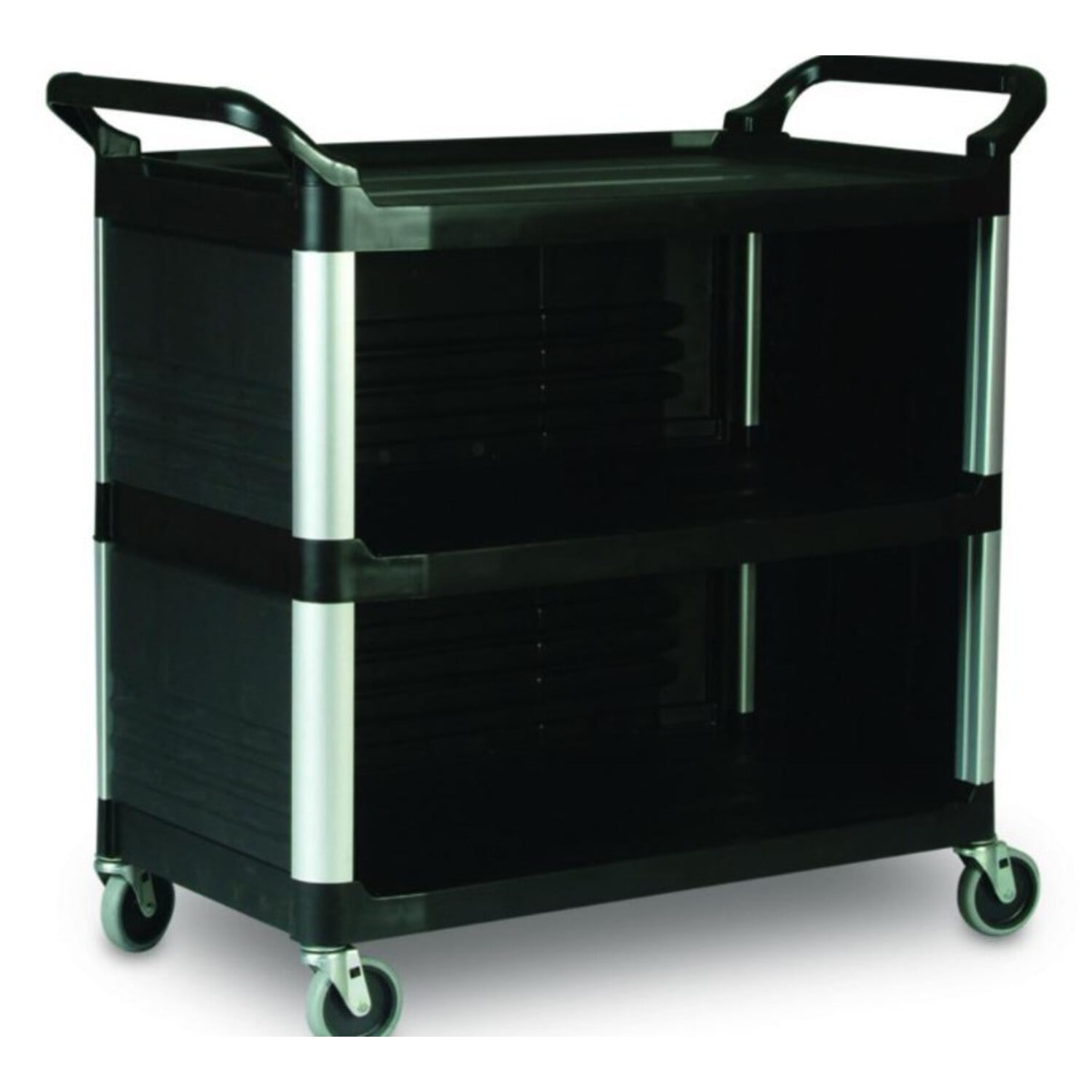 Rubbermaid Utility Cart With Enclosed End Panels On 3 Sides Black - Impact
