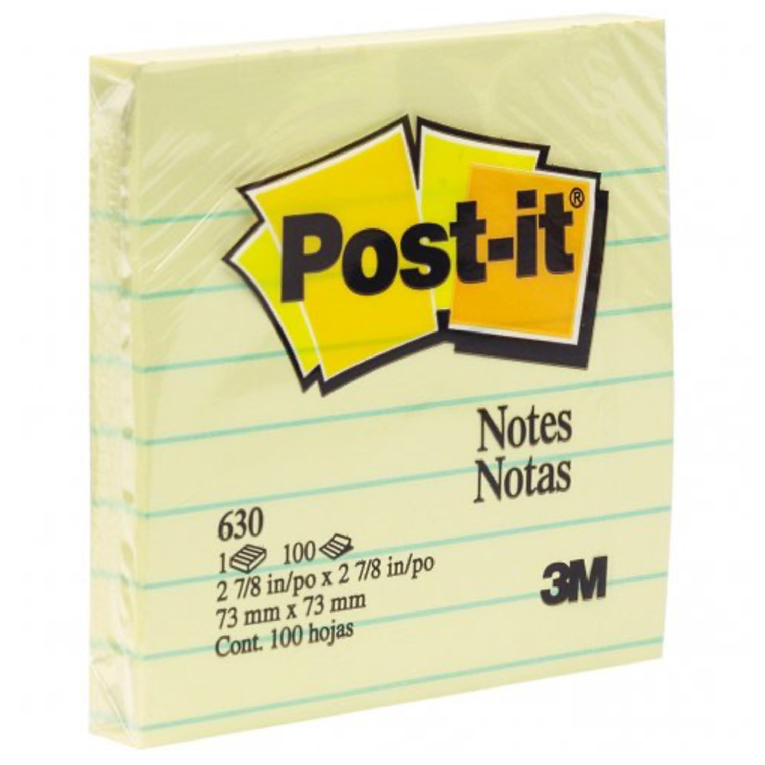Post-It Notes 630 76 x 76mm Yellow Ruled - Sold Each - Impact