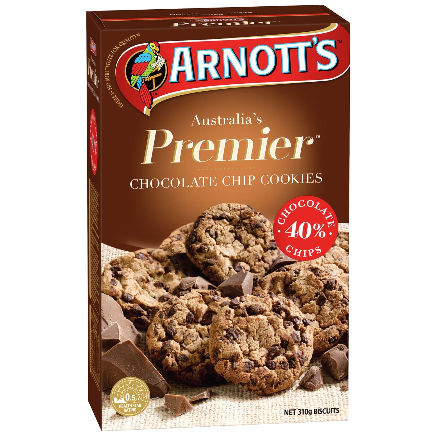 Arnotts Premier Chocolate Chip Cookies 310g - Impact