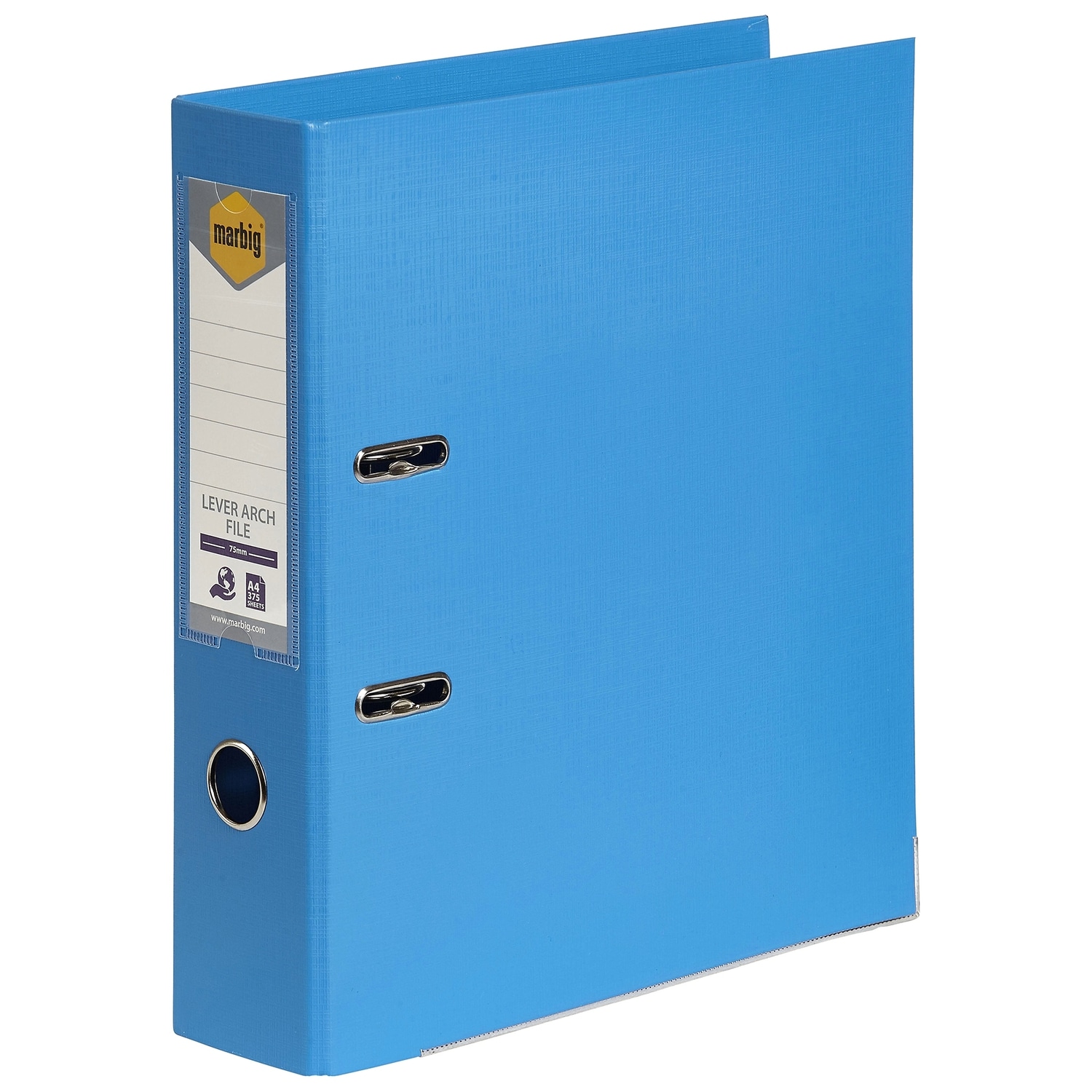 Marbig Lever Arch File A4 PE Linen Sky Blue - Impact