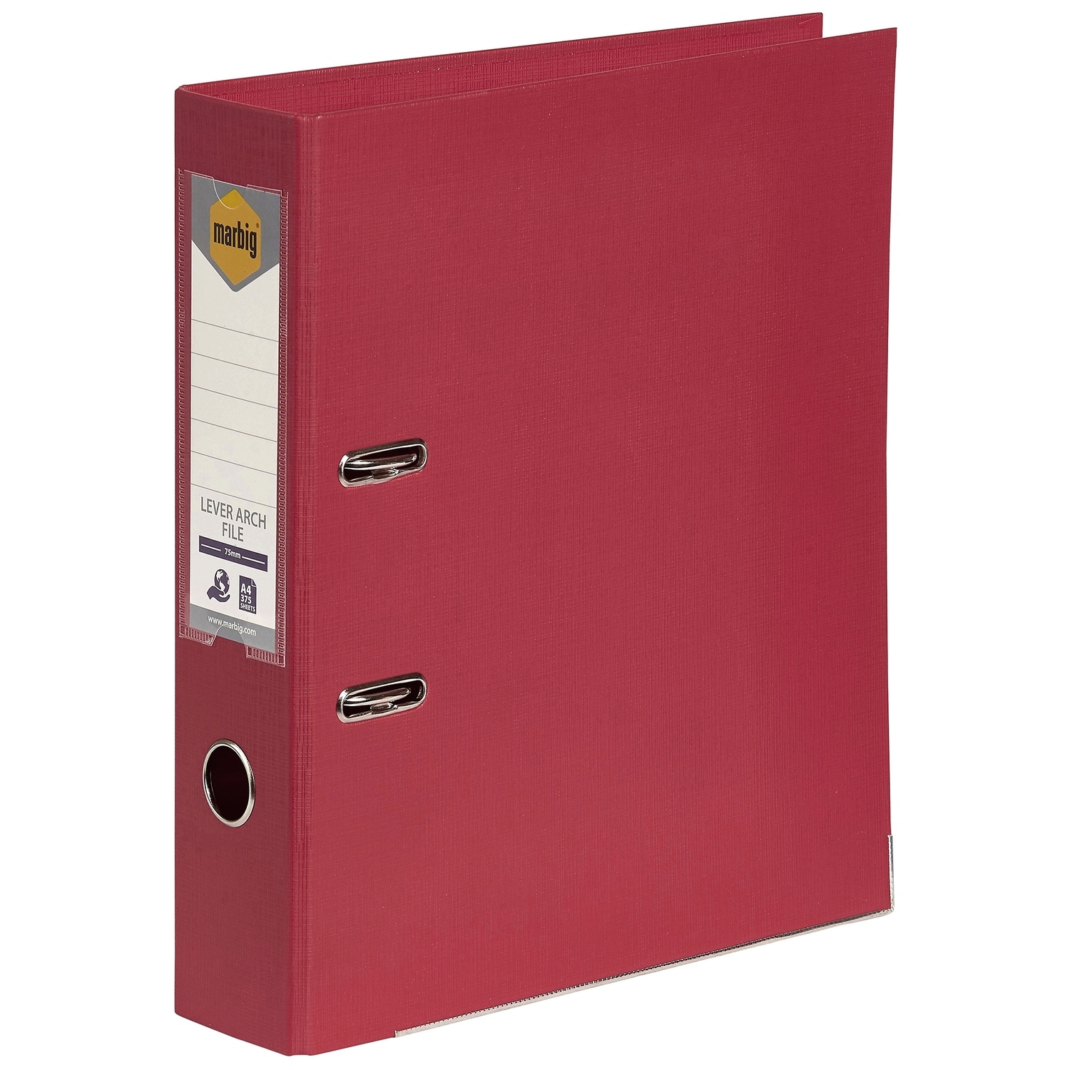 Marbig Lever Arch File A4 PE Linen Deep Red - Impact
