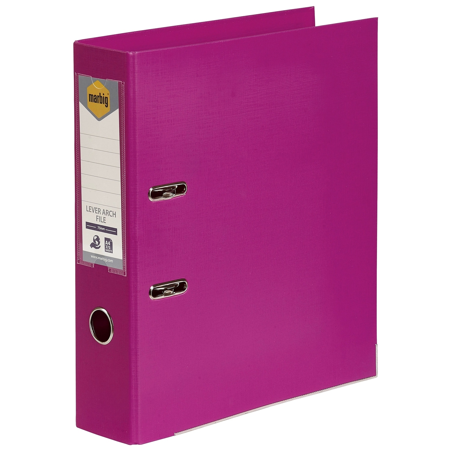 Marbig Lever Arch File A4 PE Linen Pink - Impact