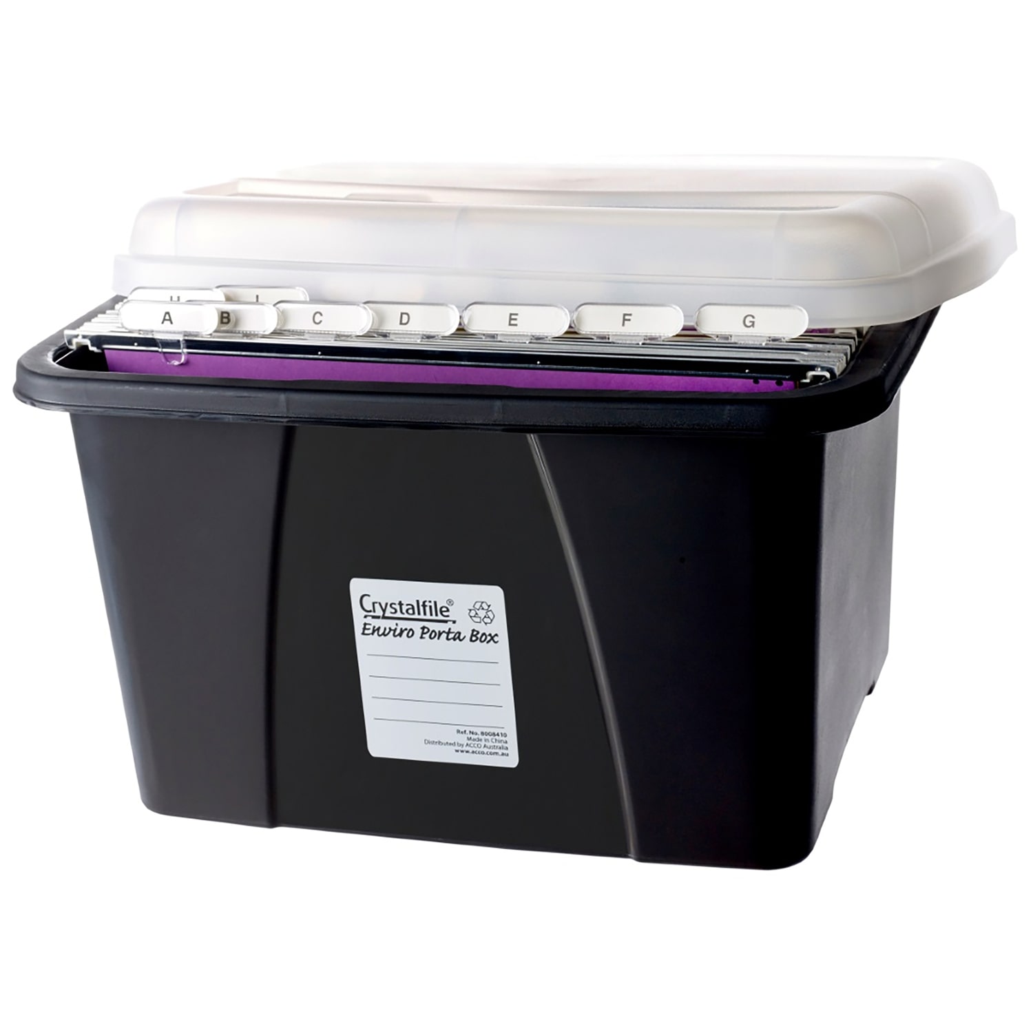 Crystalfile Porta Box Enviro 32l Clear Lid/Black Base - Impact