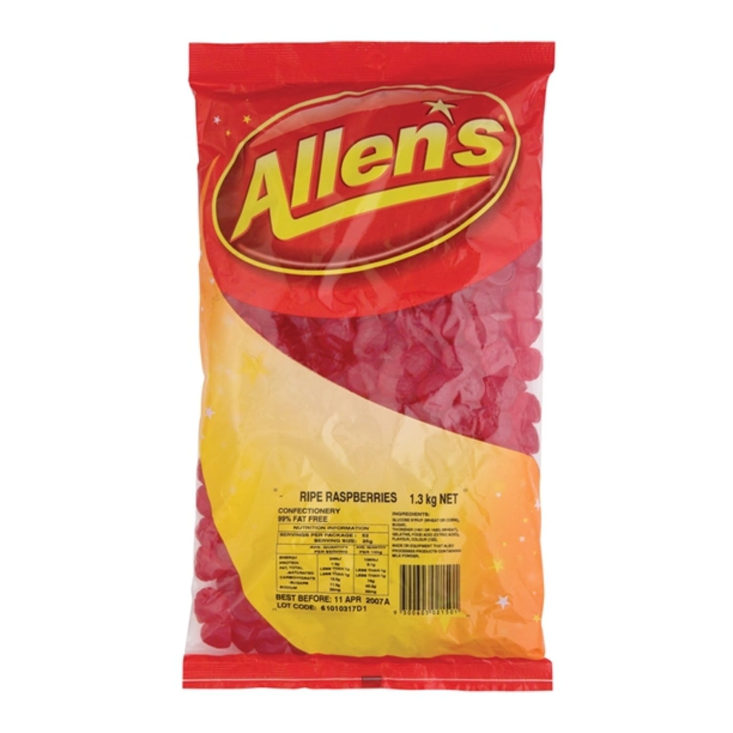 Allen's Raspberries Lollies 1.3kg - Impact