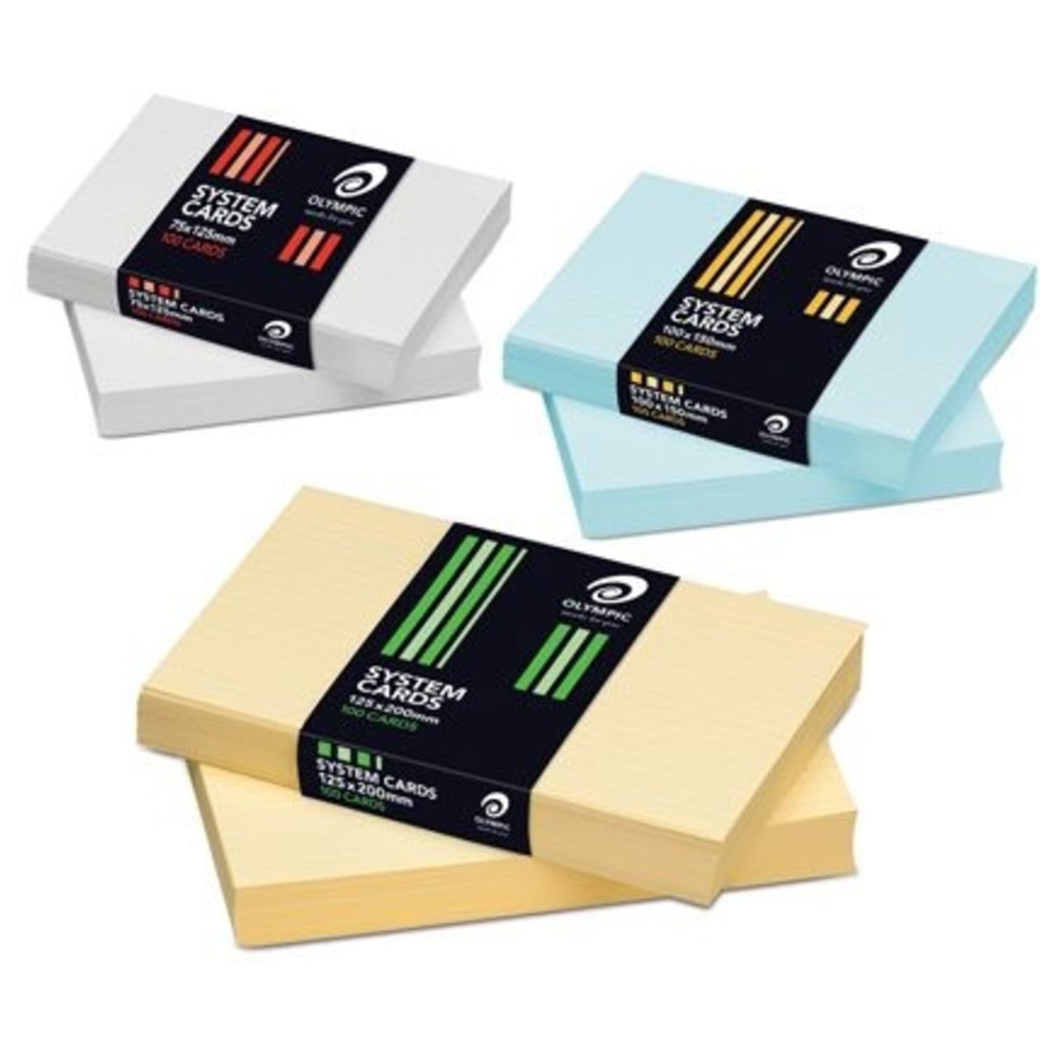 System Cards Ruled 100X150mm (6X4') Green Pk100 - Impact