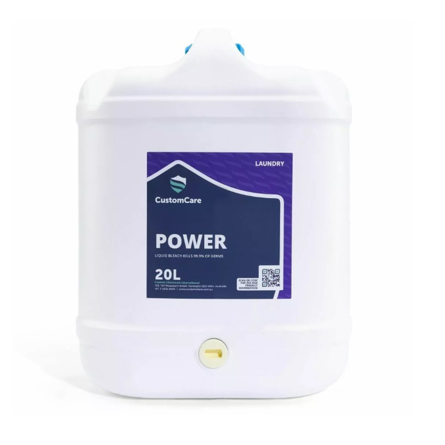 Custom Care 51871 Power Liquid Laundry Bleach 4% - 20L - Impact