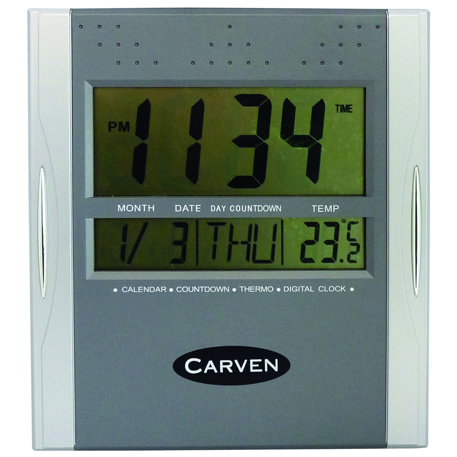 Carven Digital Clock Silver - Impact