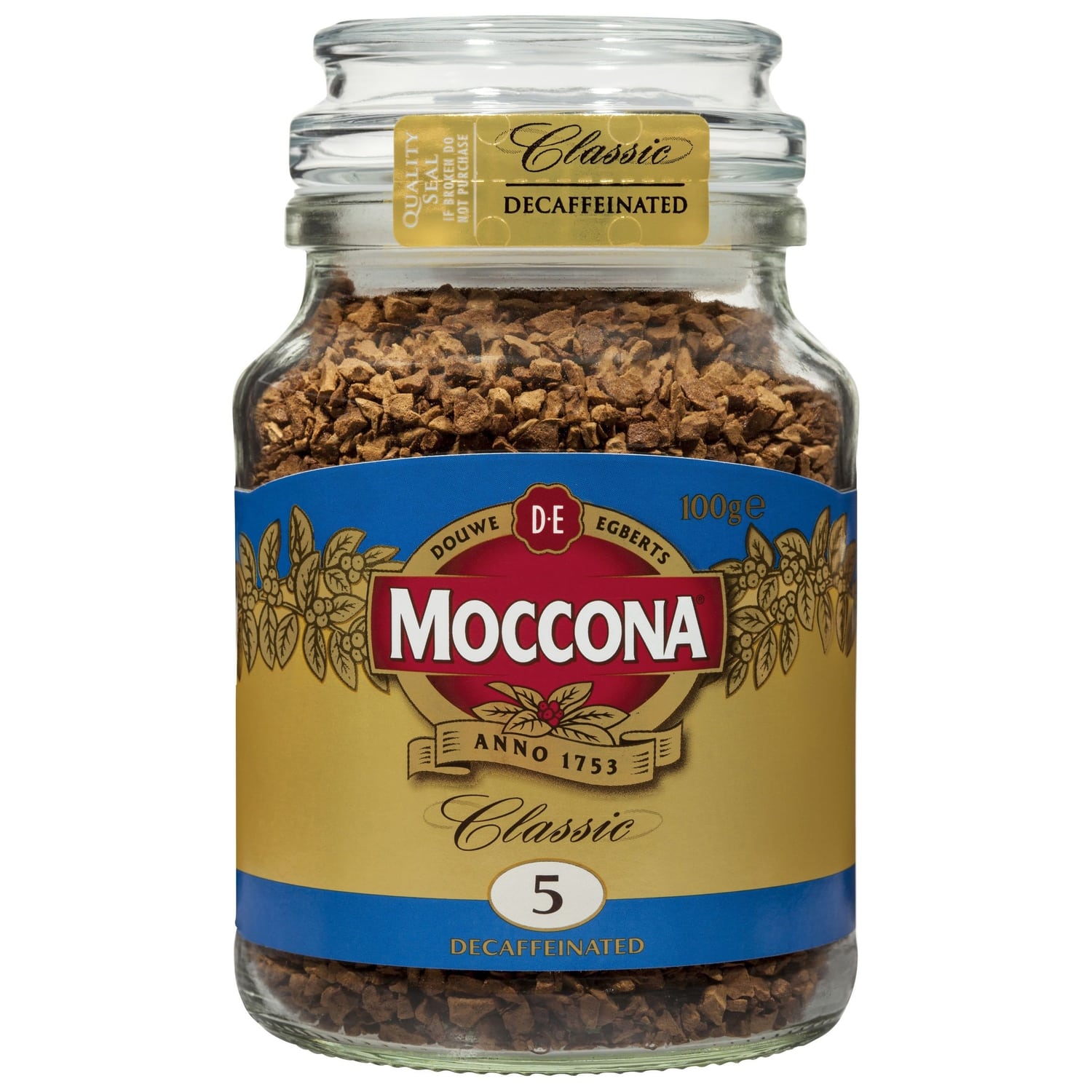 Moccona Freeze Dried Instant Coffee Classic Decaffeinated 100g - Impact