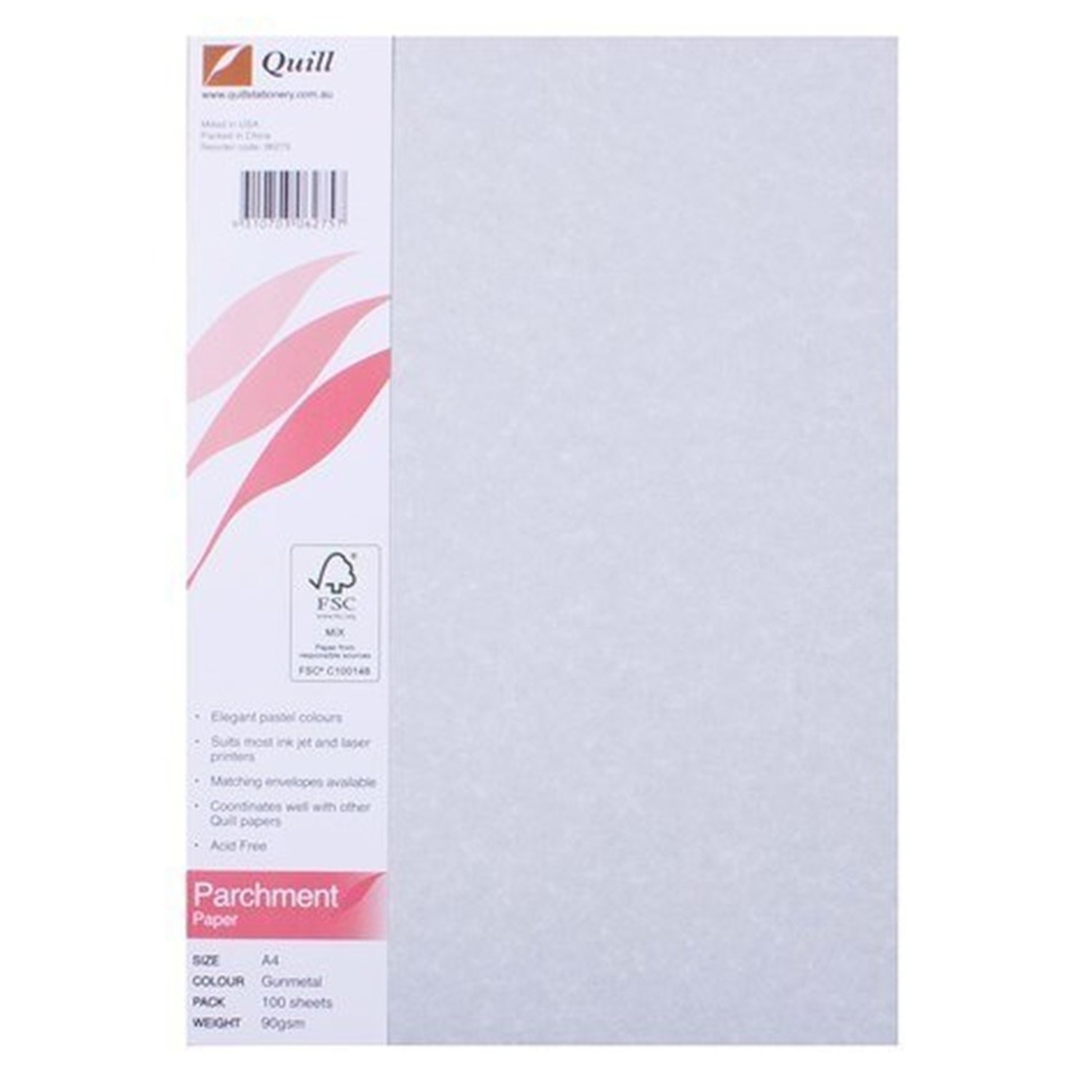 Paper Parchment A4 Grey 90gsm Pk100 - Impact