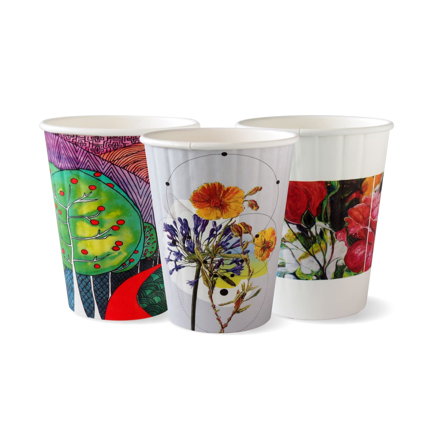 Biopak Paper Cup Double Wall Art Series 40 Pack - 12oz - Impact