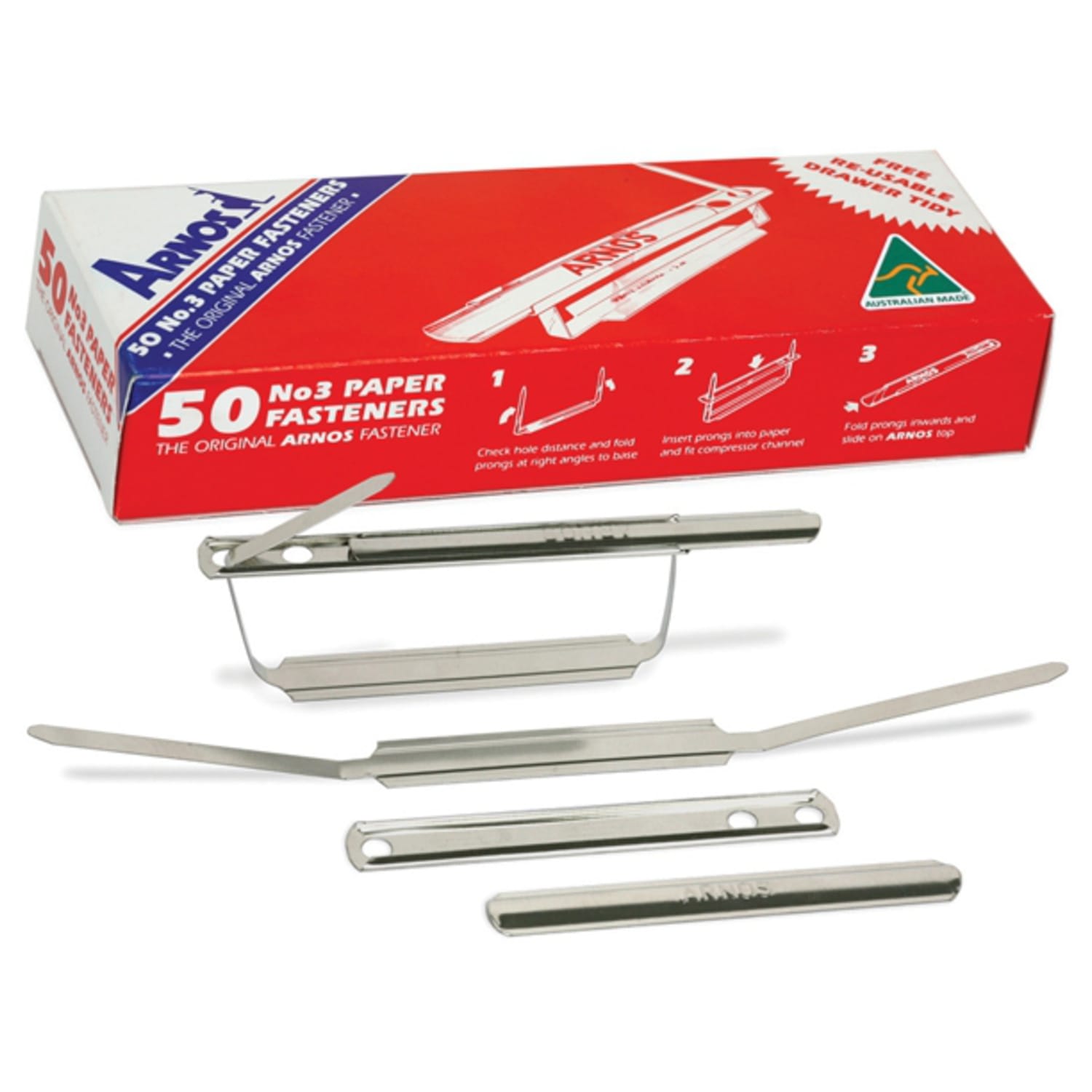 Arnos #3 Paper Fastener 50 Pack - Impact