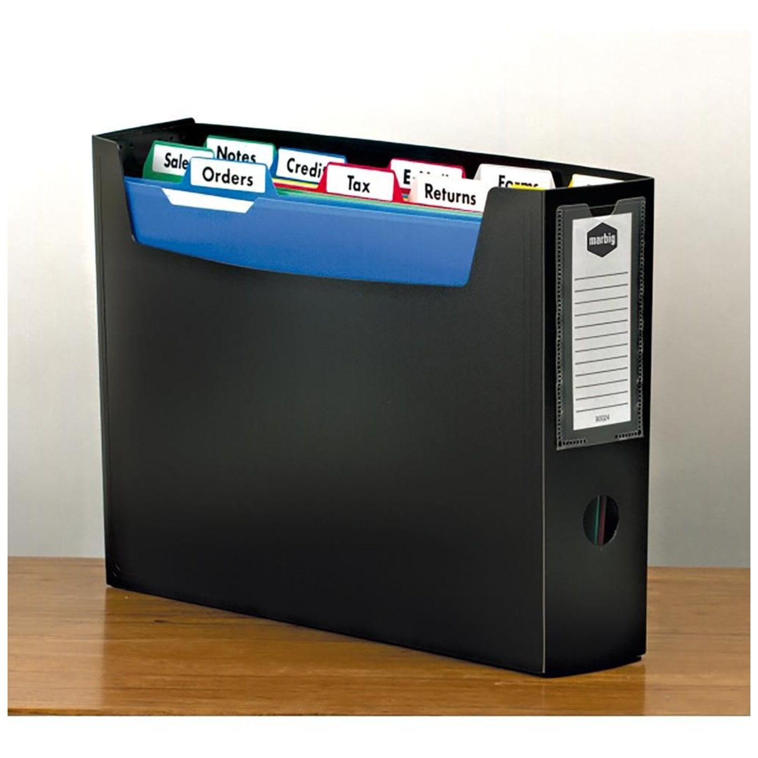 Marbig Portable Organiser File With Files And Tabs A4 Black - Impact