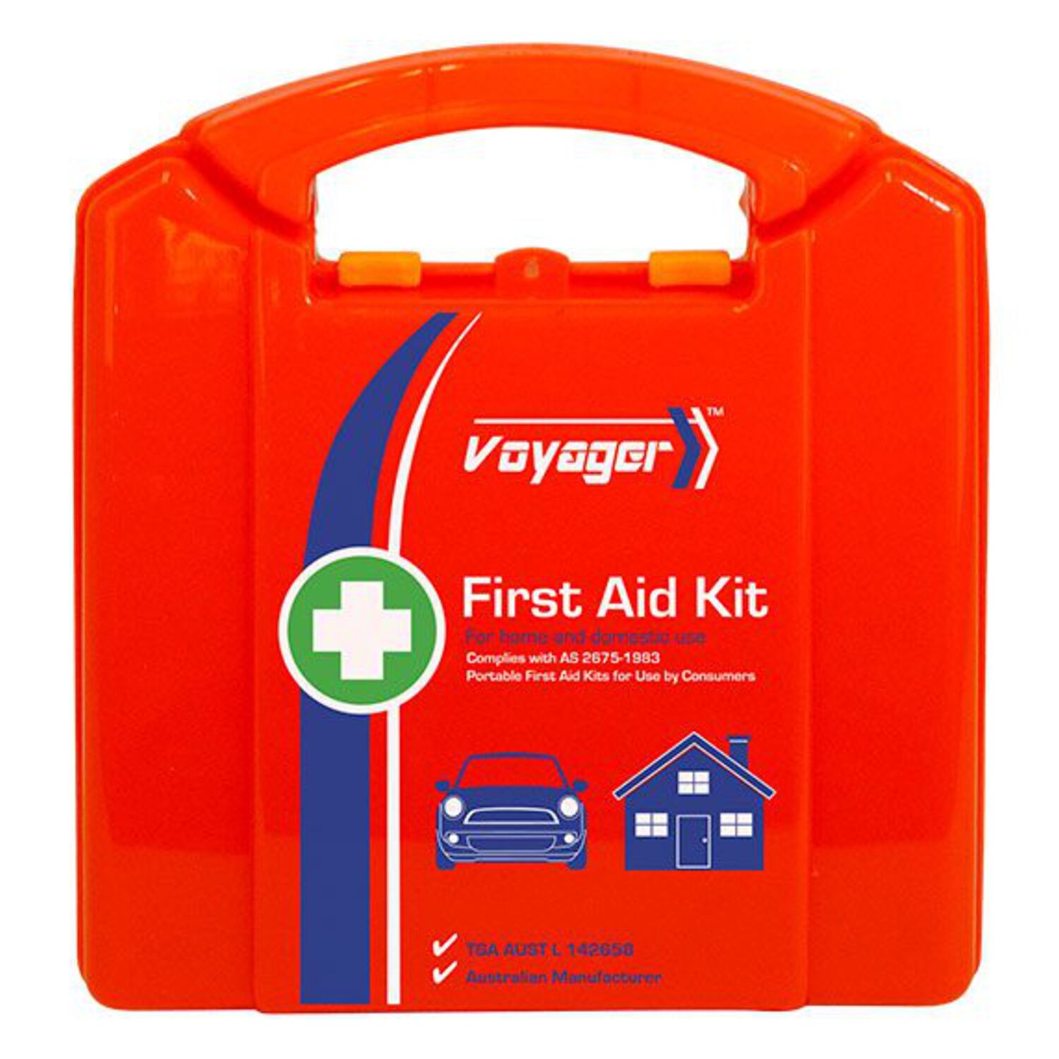 Voyager 2 Series Plastic Neat First Aid Kit - 17.5cm x 7cm x 19cm - Impact