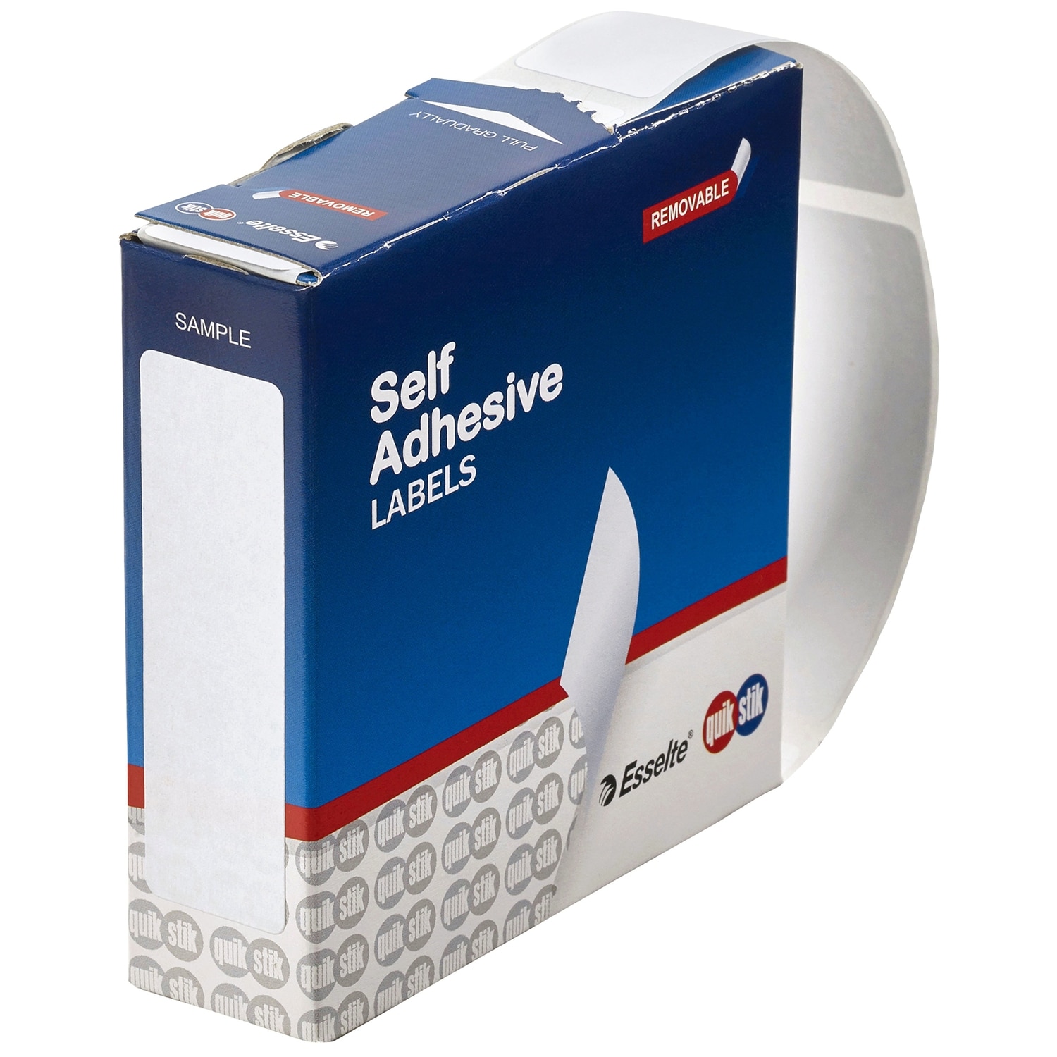 Quikstik Label Dispenser Rectangle 19x63mm White 280 Labels - Impact