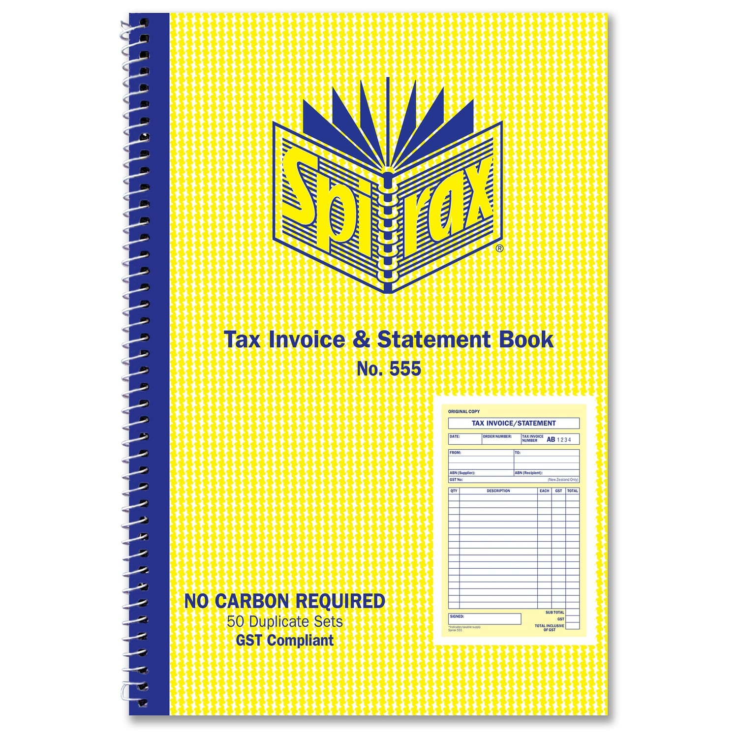 Spirax 555 Invoice And Statement Book 207x144mm - Impact