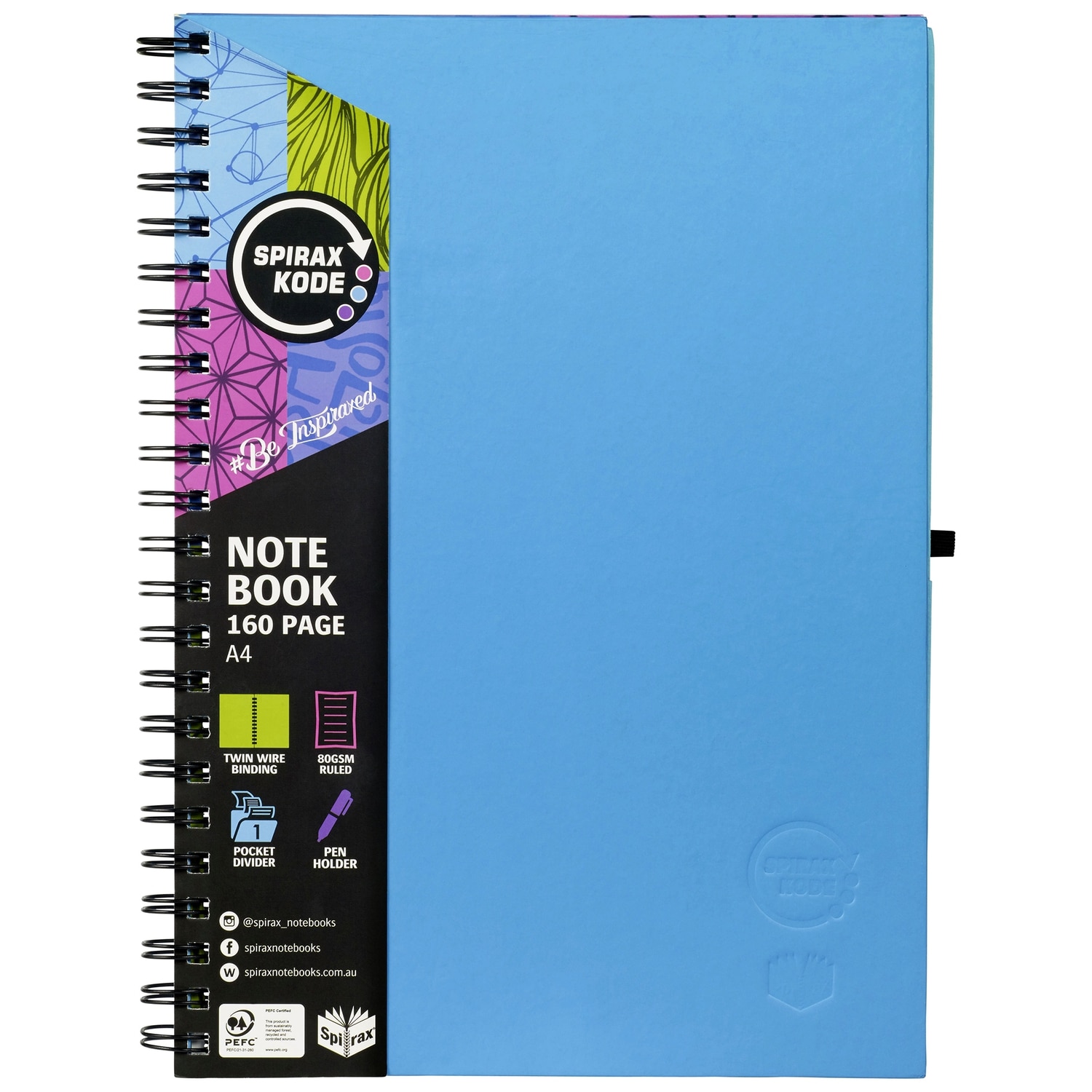 Spirax Kode 512 A4 Hardcover Notebook 160pg Astd - Impact