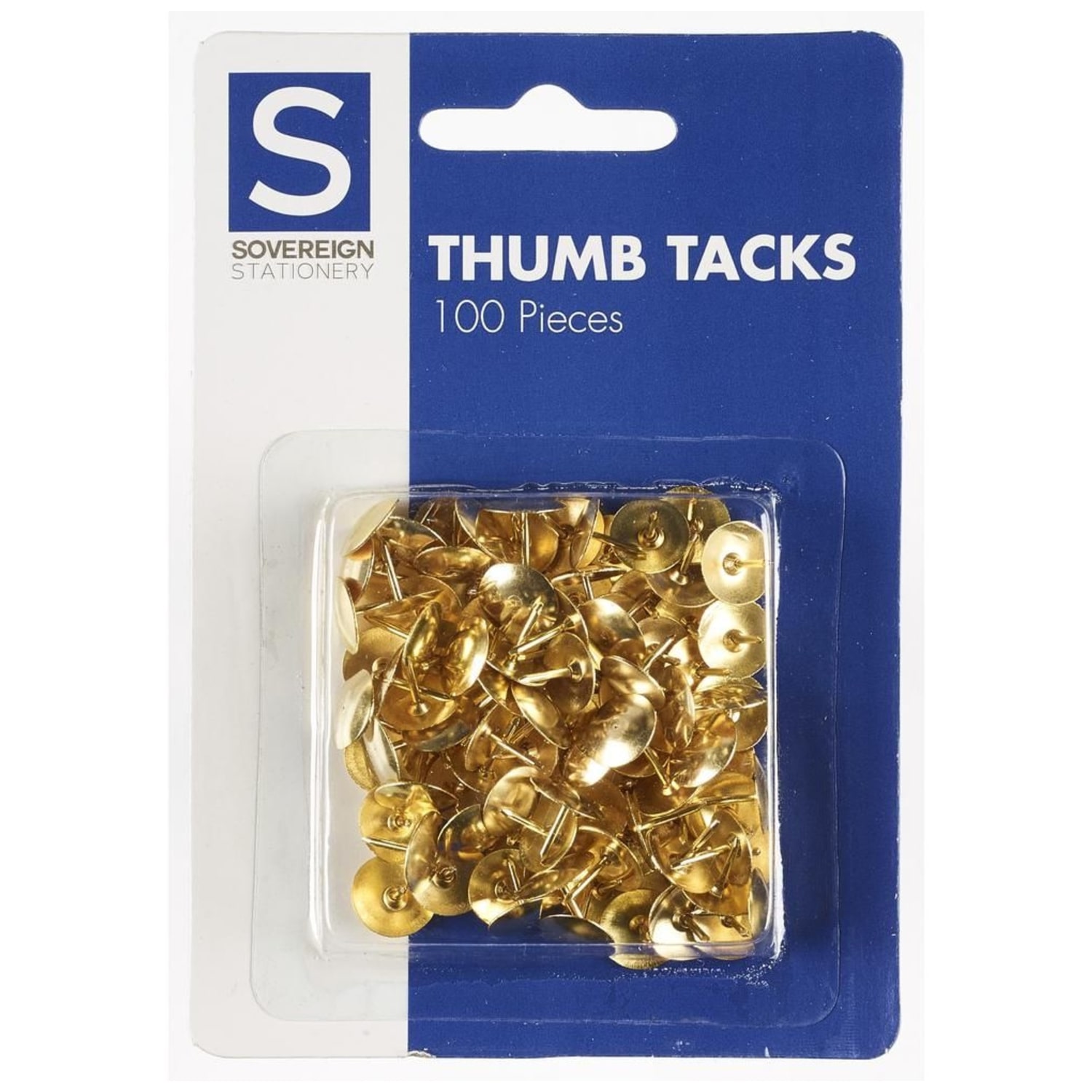 Sovereign Gold Drawing Pins 100 Pack - Impact
