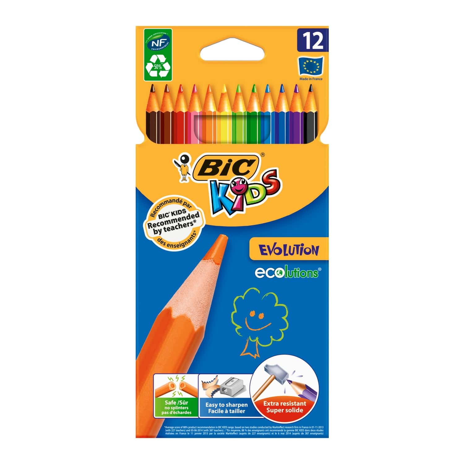 Bic Kids Evolution Colouring Pencils Assorted Pack of 12 - Impact