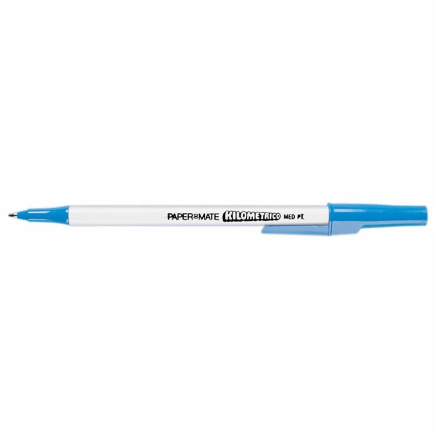 Papermate Kilometrico Ballpoint Pen Medium Blue Pen Box of 10 - Impact