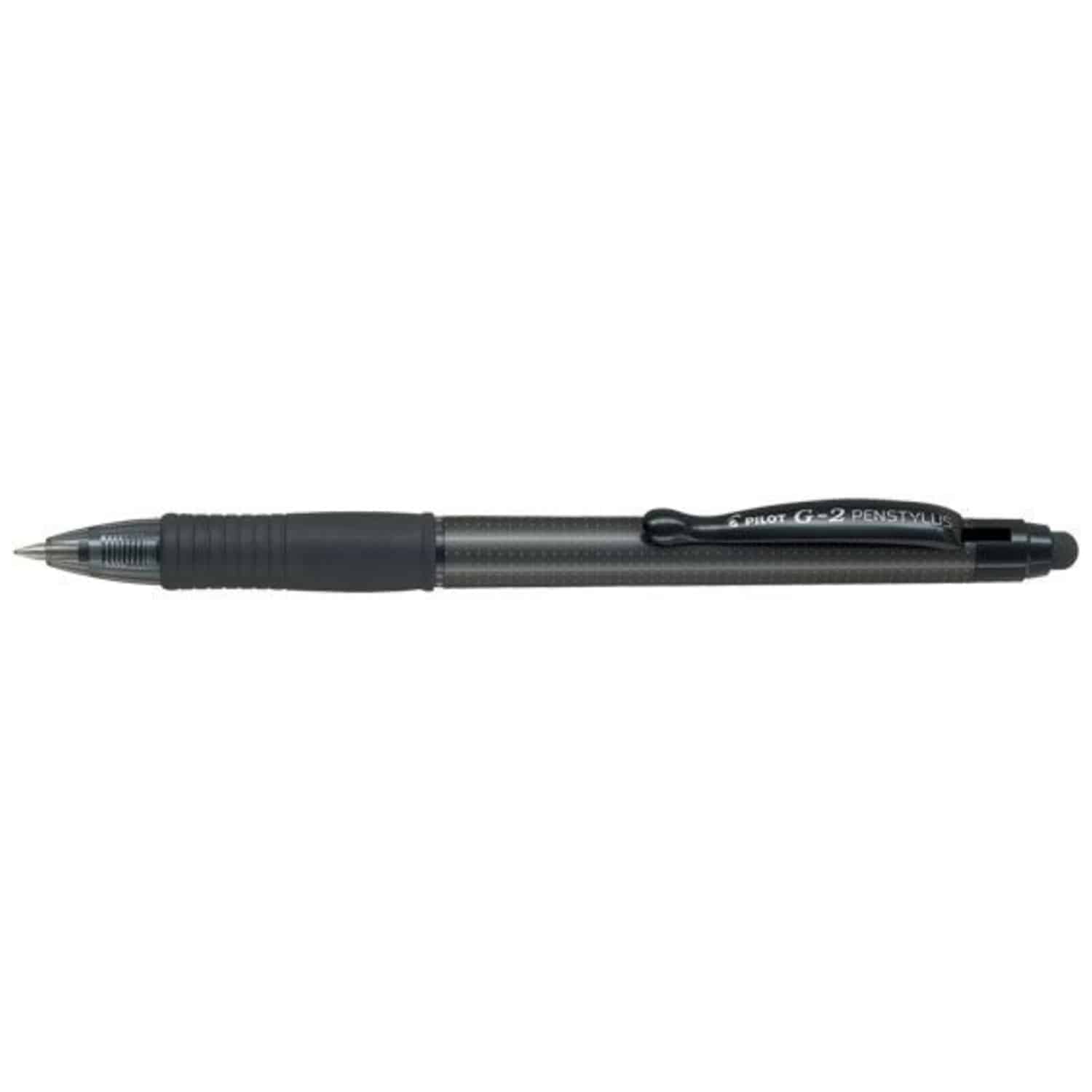 Pilot G-2 Retractable Rollerball Gel Pen/Stylus Grey Barrel Fine Black ...