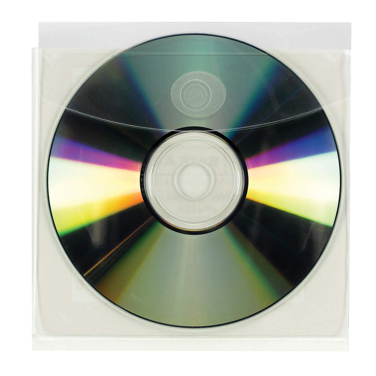 3L Office Products CD Rom Pocket with Flap (Pack 10) - Impact