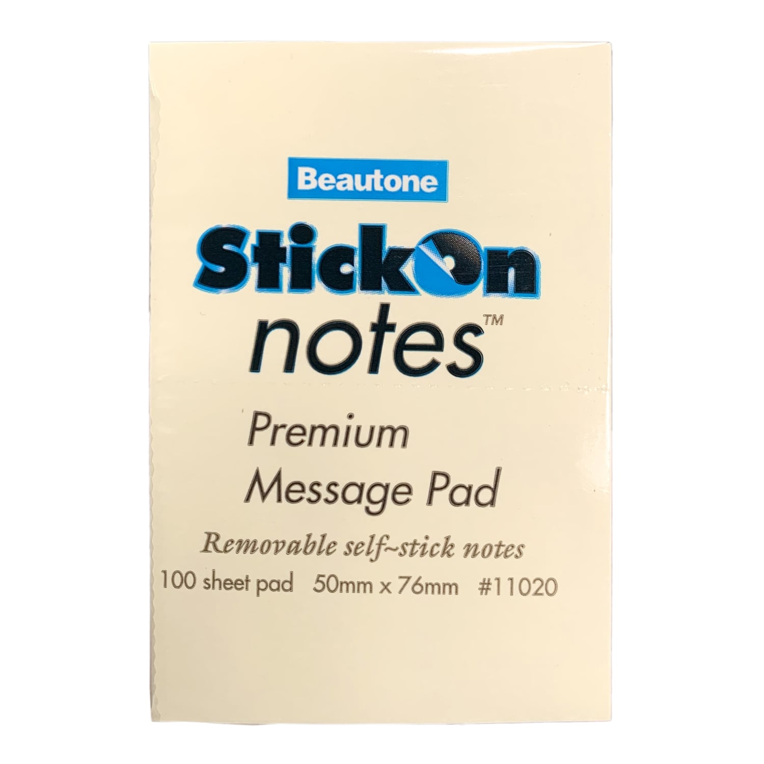 Bantex Stick On Sticky Notes 50x76mm Yellow Pads - Sold Each - Impact