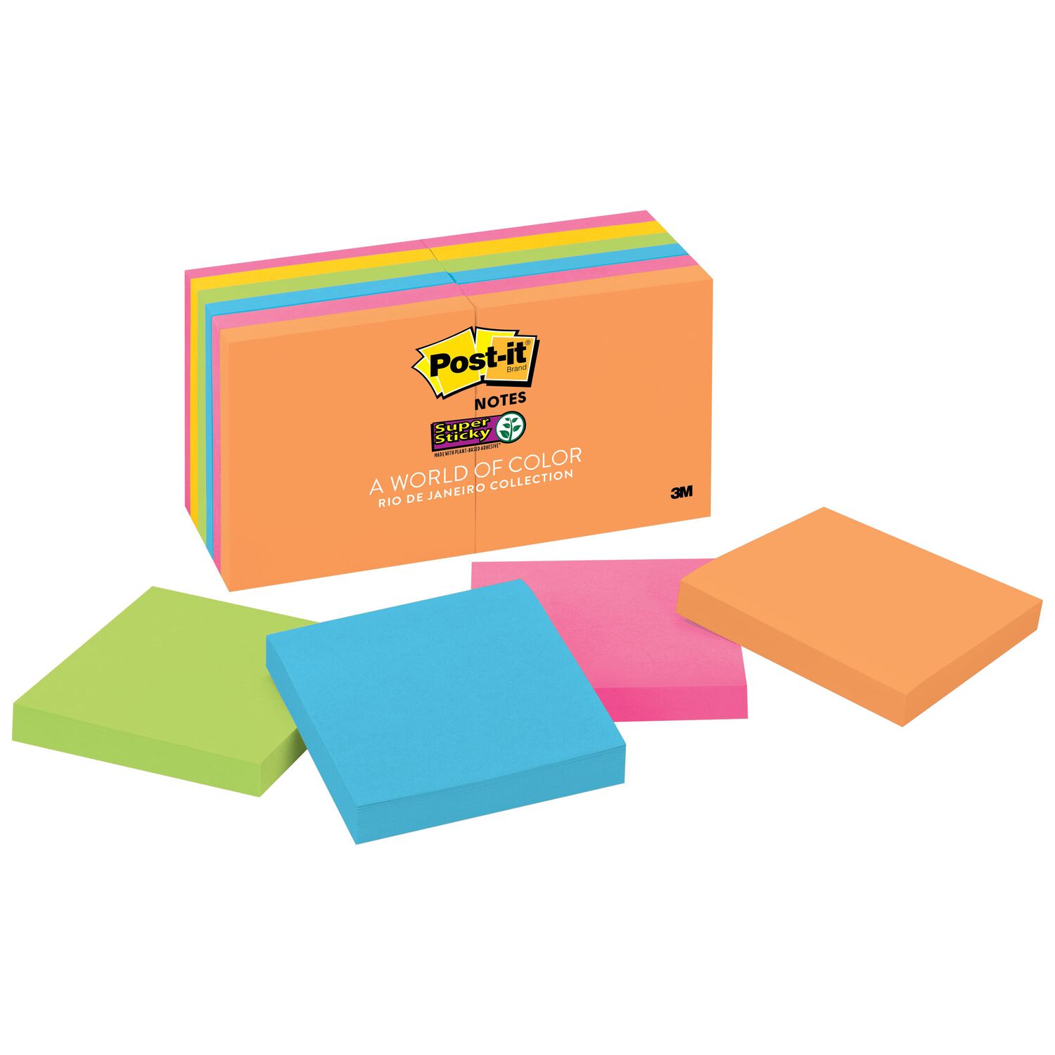 Post-It Notes Super Sticky 654-12SSUC 76x76mm Rio De Janeiro Collection ...