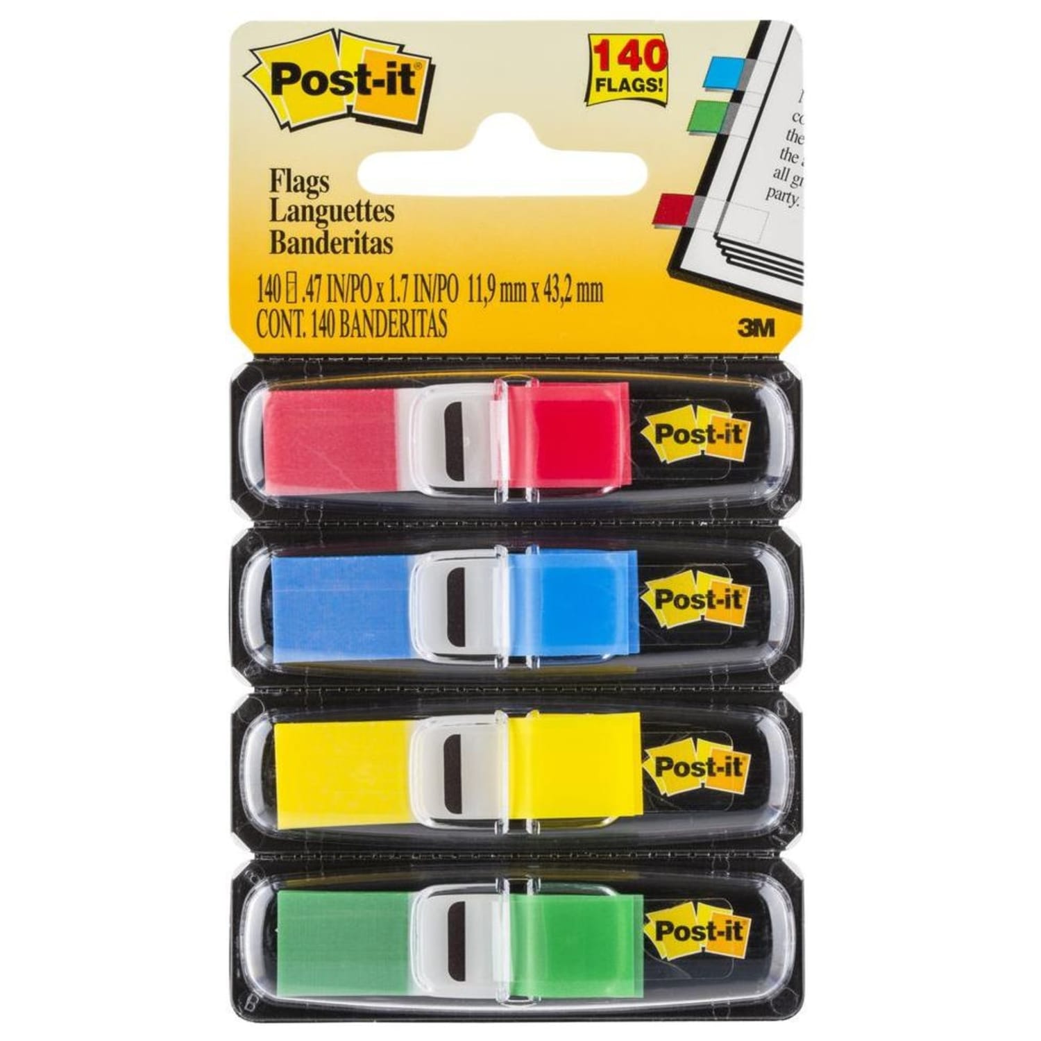 Post-It Flags 683-4 Mini Assorted Pack of 4 - Impact