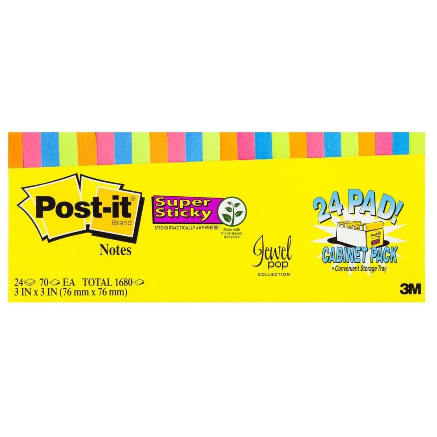 Post-It Notes 654-24SSAU-CP 76x76mm Super Sticky Rio De Janeiro ...