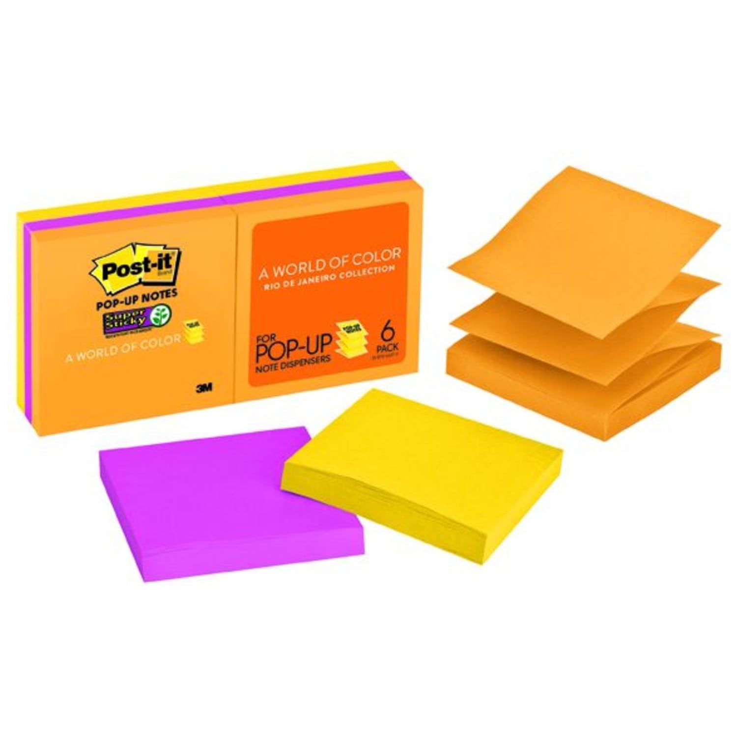 Post-It Pop Up Notes R330-6SSUC 73x73mm Super Sticky Rio De Janeiro ...