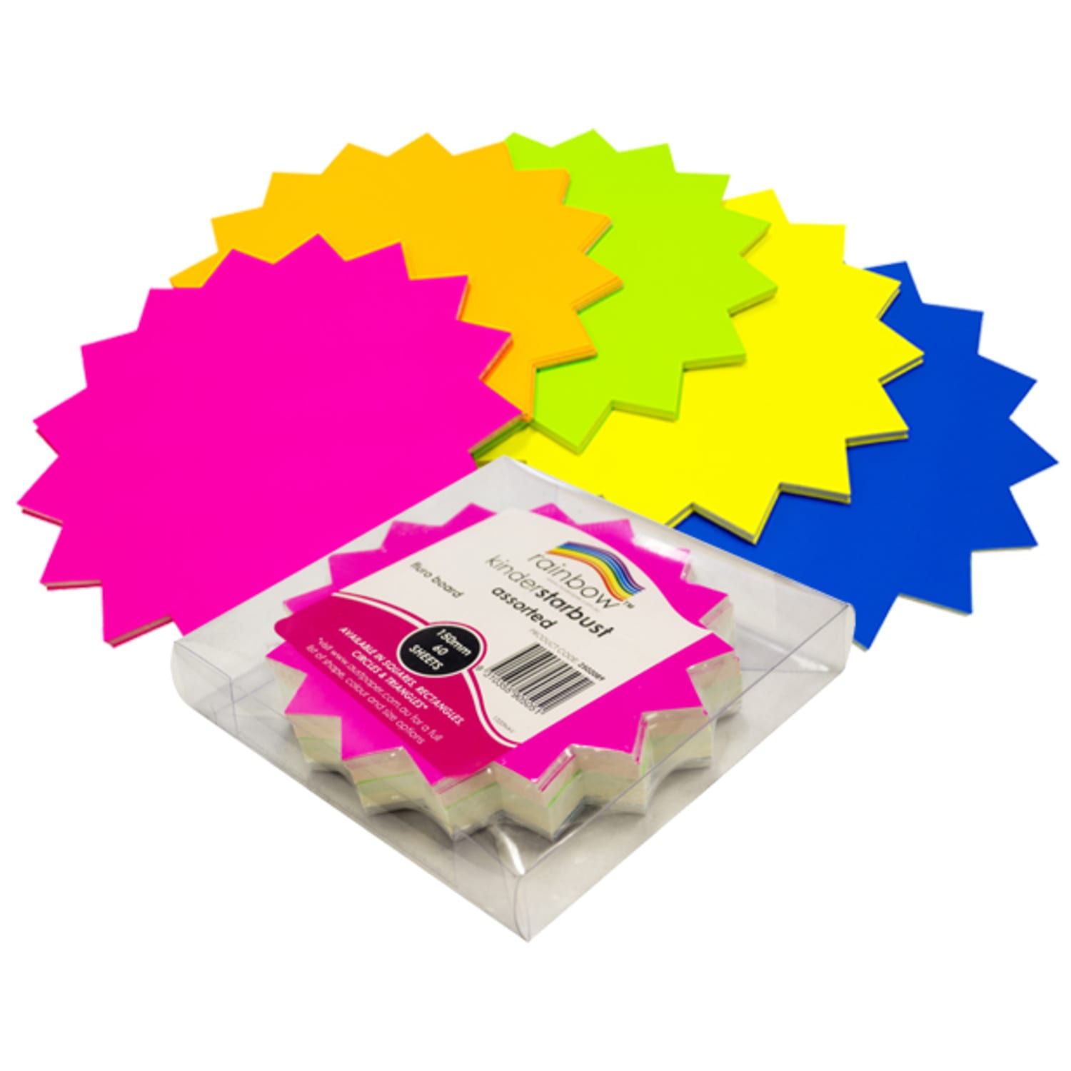Sign Starburst Rainbow Fluro 150mm 300gm 60 Pack - Impact