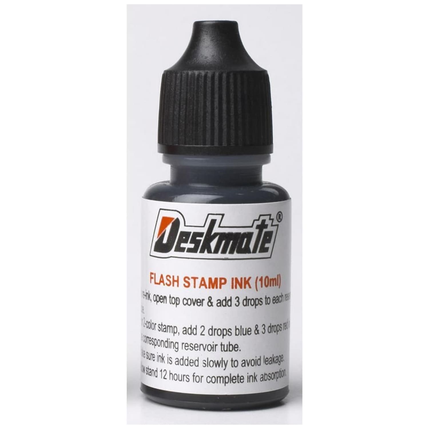 Deskmate Pre-Inked Stamp Refill Ink 10ml Black - Impact