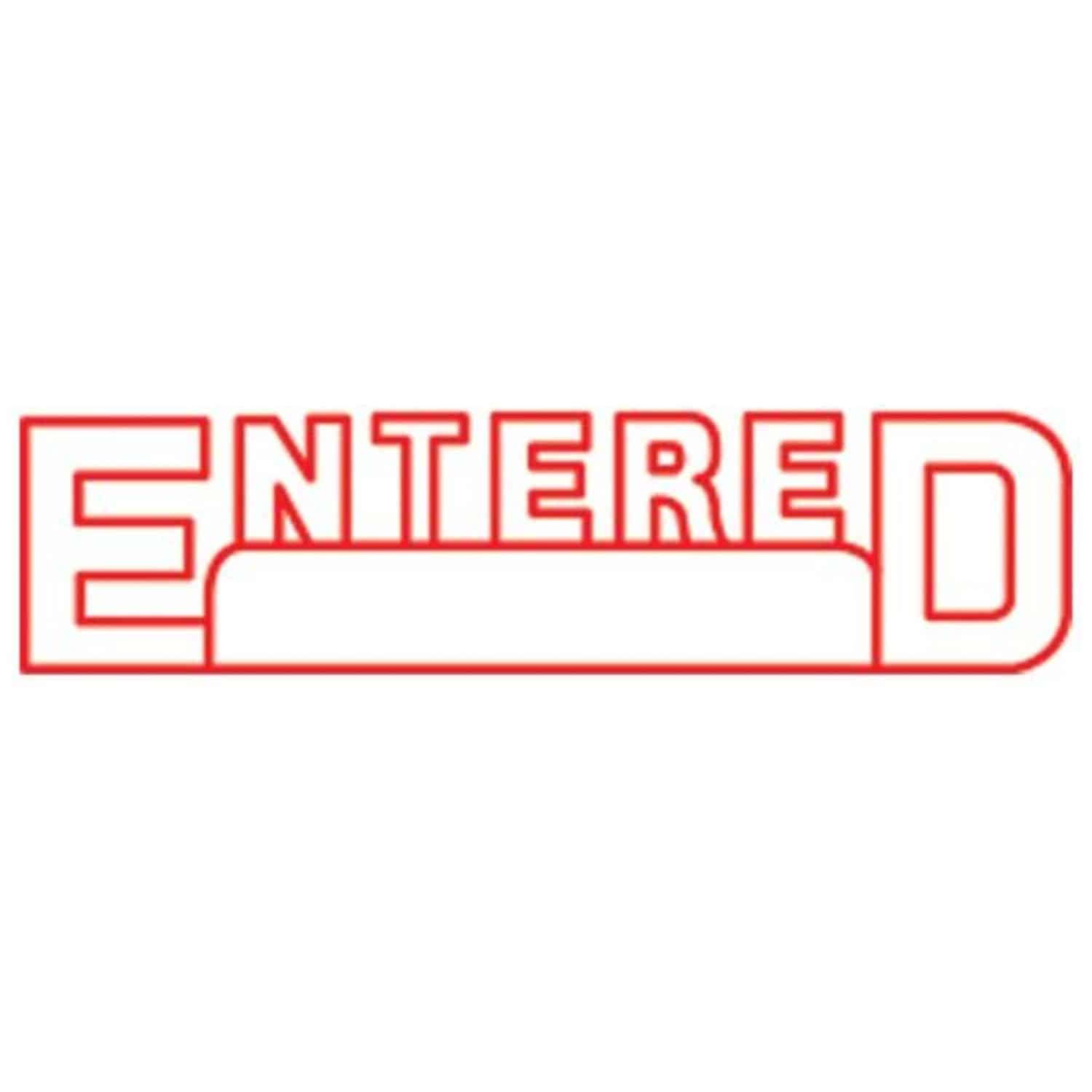 Shiny Self Inking Entered & Date Red Stamp - Impact