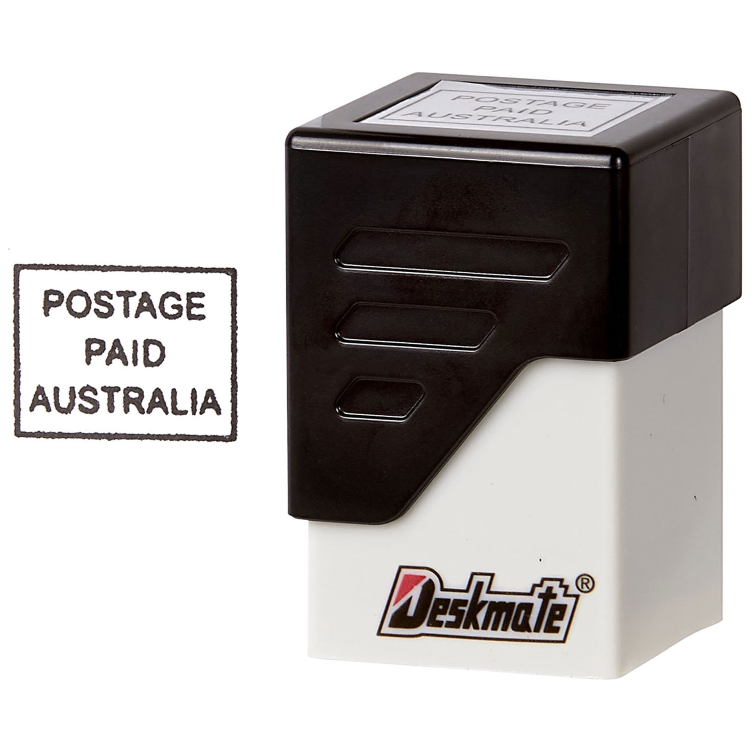 Deskmate Pre-Inked Office Stamp Postage Paid Australia Black - Impact