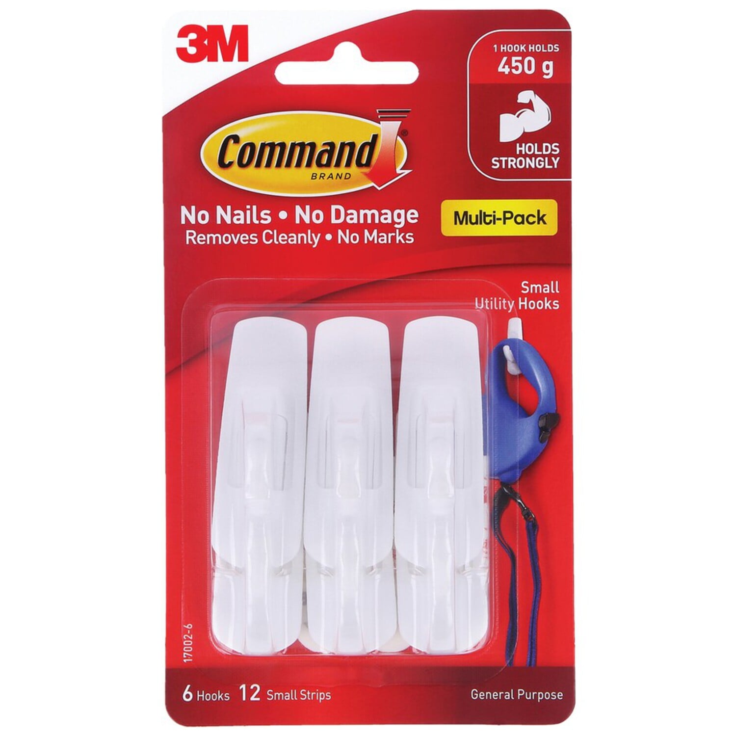 Command Adhesive Small White Hooks - Pack 6 Pack - Impact