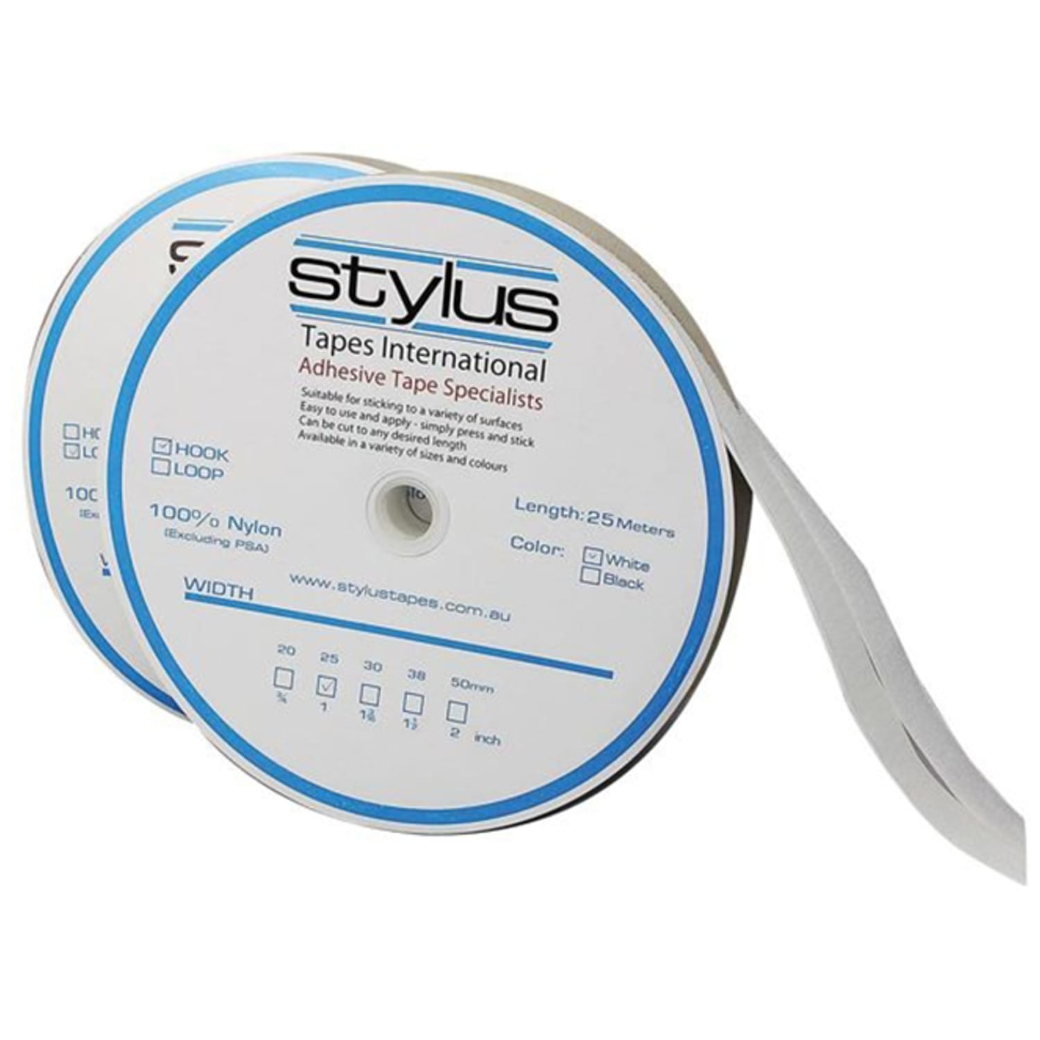 Stylus Tapes Loop Only Strip 25mm X 25m Black - Impact