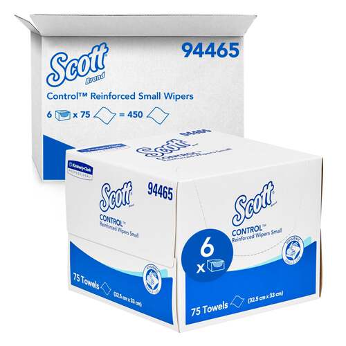 SCOTT Control Reinforced Small Wipers White Multi Purpose Wipers, 6 ...
