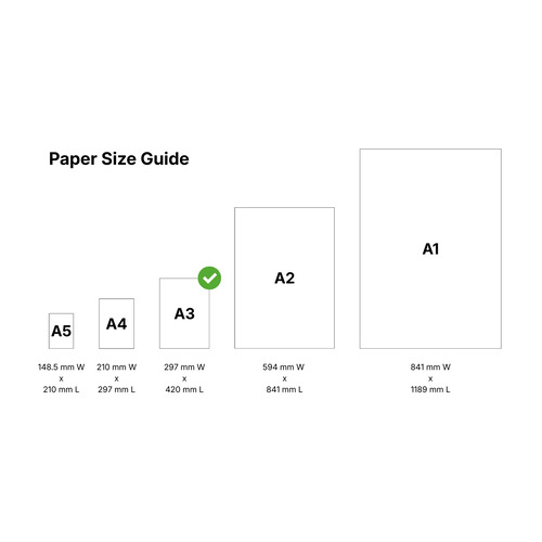 A3 Copy Paper 80gsm Double A White Ream of 500 sheets (A3 is twice the ...