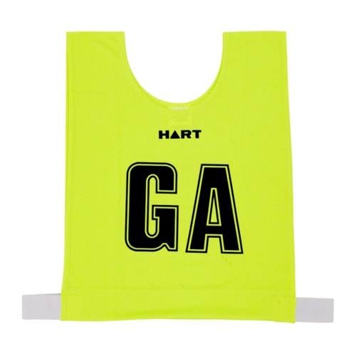 HART Mock Mesh Netball Bibs Senior - Fluro Yellow/Black Letters - Impact