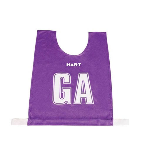 HART Mock Mesh Netball Bibs Senior - Purple Bib/White Letters - Impact