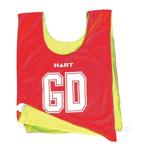 HART Junior Reversible Mock Mesh Netball Bibs - Red/Yellow - Impact