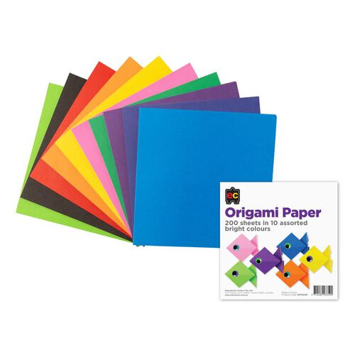 EC Origami Paper 200 Sheets 10 Colours - Impact