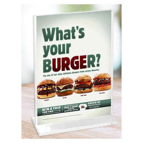 Acrylic Menu Holder A4 with Thick 6mm Base - Impact