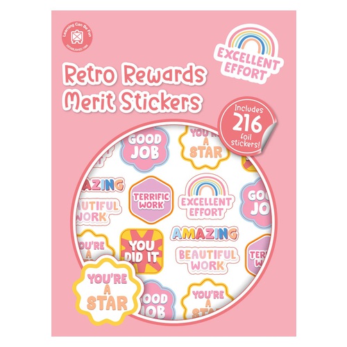 Retro Rewards Merit Sticker Book - Includes 216 Stickers - Impact