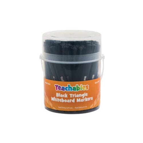 Teachables Triangular Whiteboard Marker Black Pack of 48 - Impact